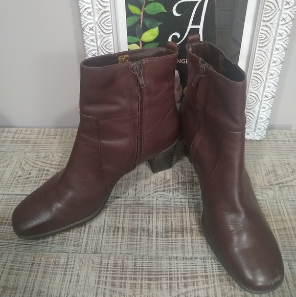Shoes | Croft Barrow Brown Heel Ankle Boot | Poshmark